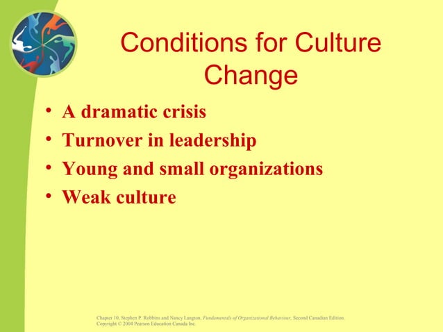 Chapter 10 organizational culture & change | PPT