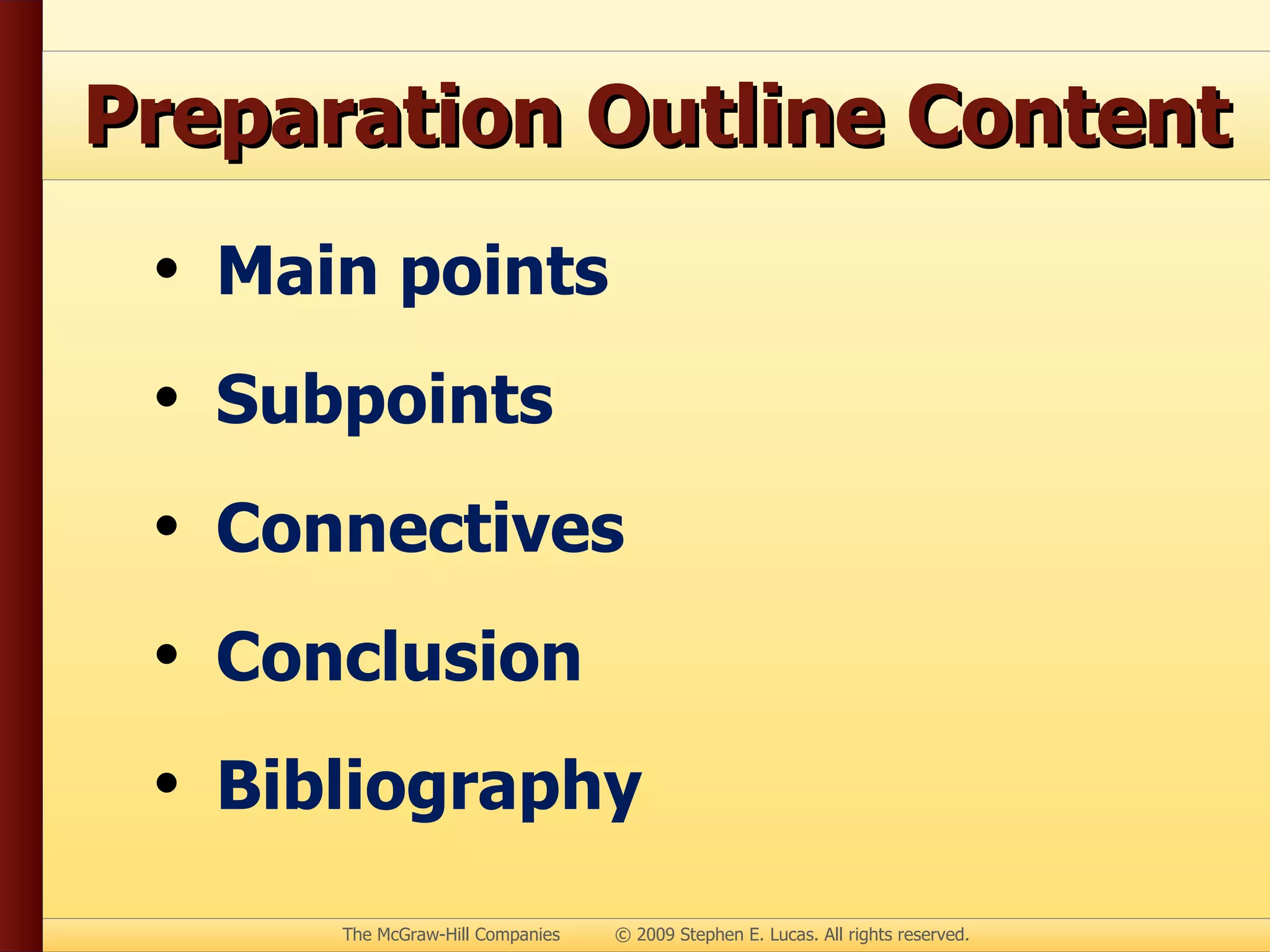 Chapter 10 - Outlining the Speech | PPT