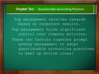 Questionable Accounting Practices | PPT