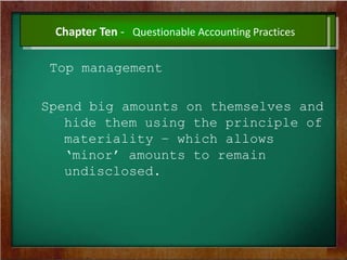 Questionable Accounting Practices | PPT