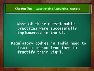 Questionable Accounting Practices | PPT