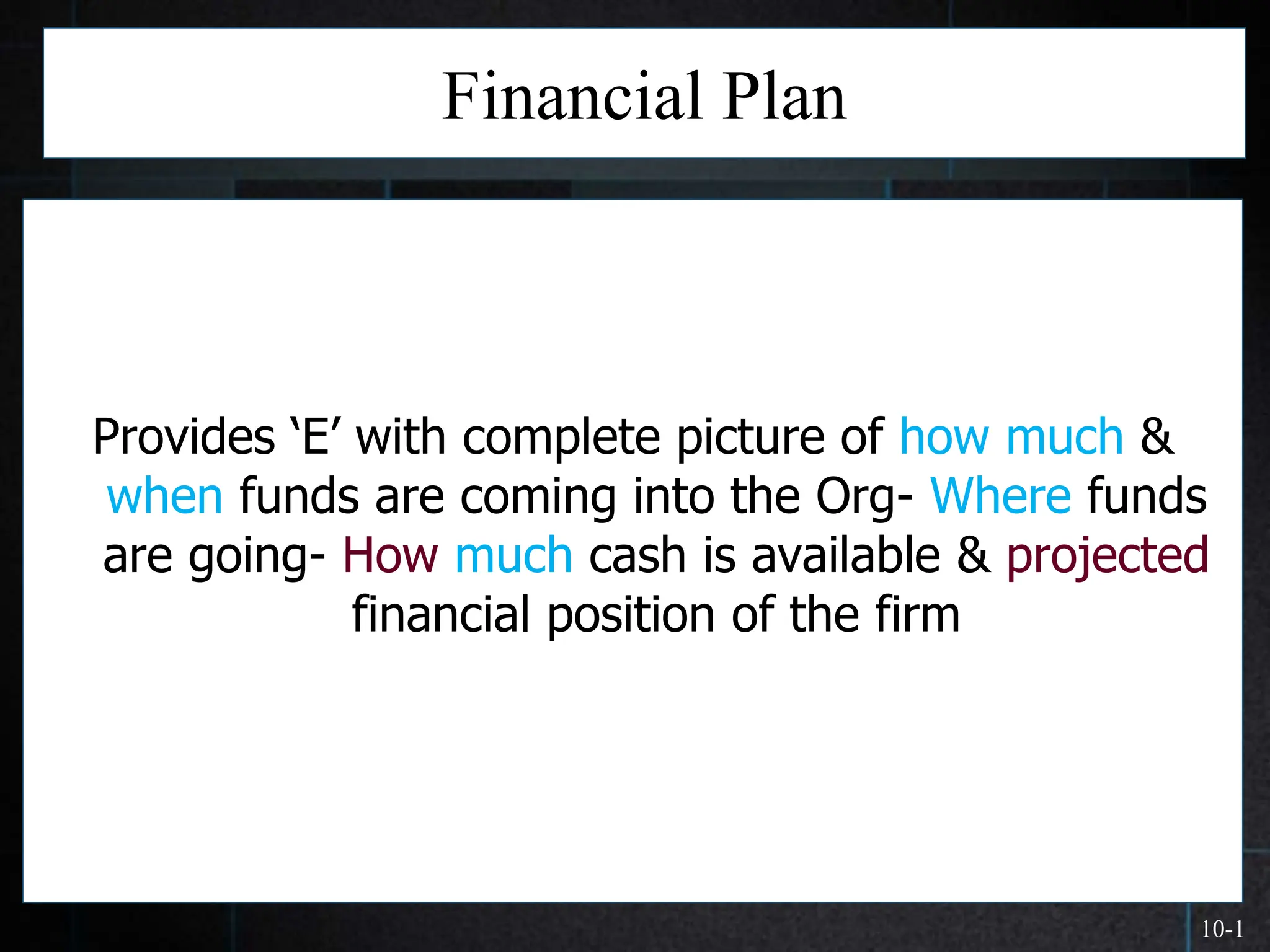 chapter 10-The Financial Plan.ppt by Donald Kuratko | PPT