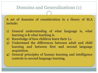 Toward a Theory of Second Language Acquisition | PPTX