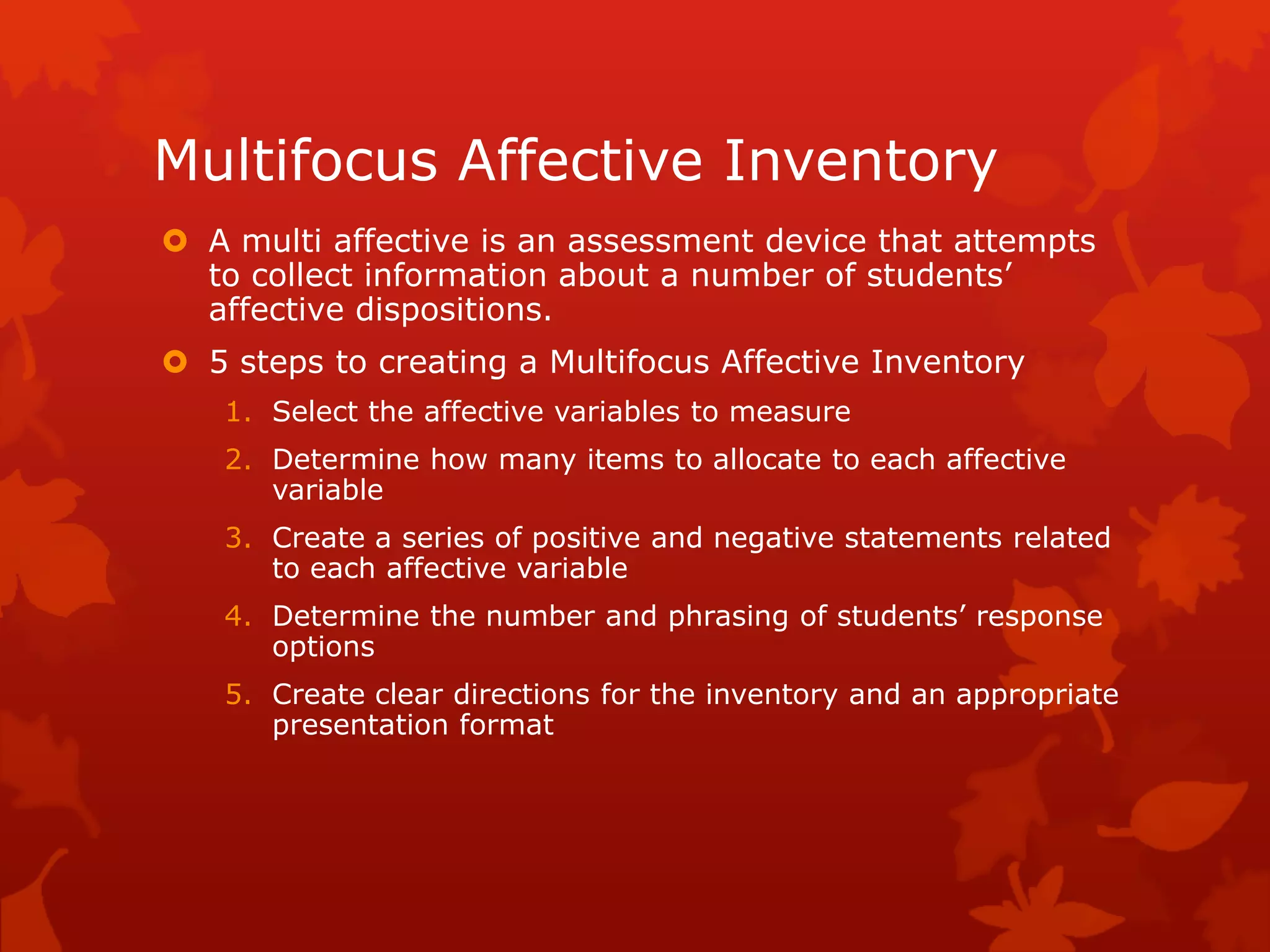 Chapter 10 affective assessment | PPTX