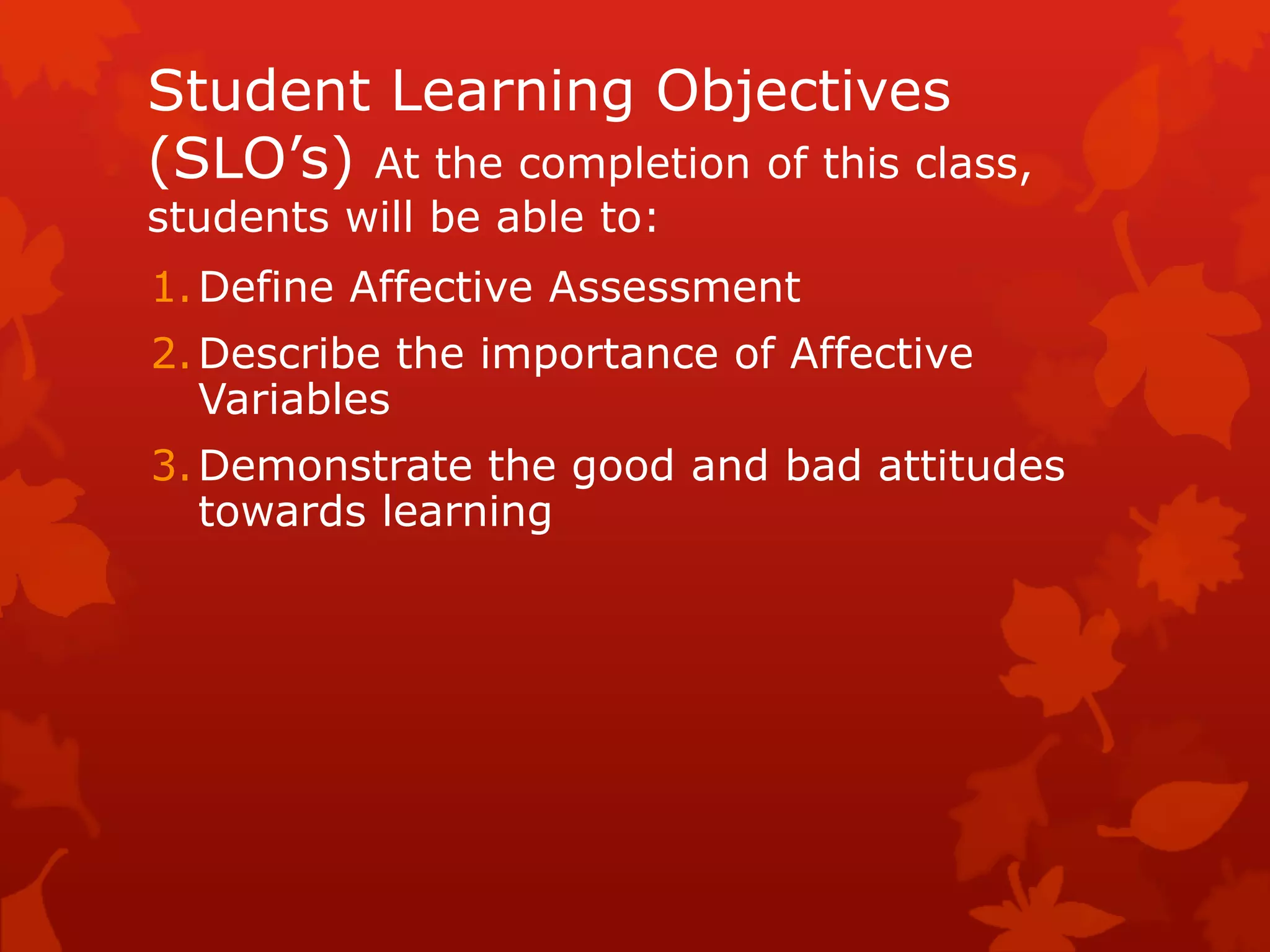 Chapter 10 affective assessment | PPTX