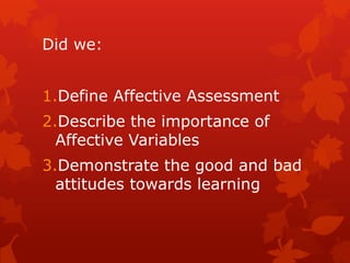 Chapter 10 affective assessment | PPTX