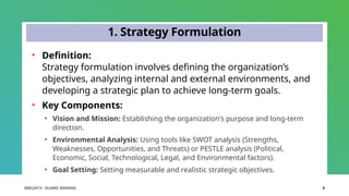 CHAPTER 10 AND 11 – STRATEGY FORMULATION IMPLEMENTATION EVALUATION AND ...