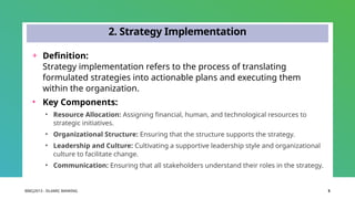 CHAPTER 10 AND 11 – STRATEGY FORMULATION IMPLEMENTATION EVALUATION AND ...