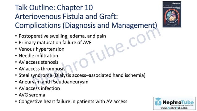 Hemodialysis: Chapter 10, AVF and AVG - Complications (Diagnosis and Management) - Dr.Gawad | PDF