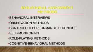 Behavioral Assessment | PPTX