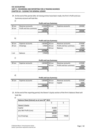 Chapter 10 Closing the General Ledger – Test | PDF