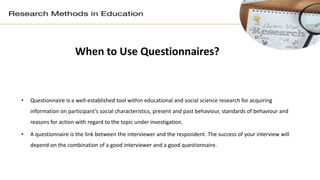 Chapter 10 Data Collection Questionnaires and Surveys | PPT