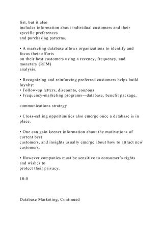 Chapter 10 Direct Marketing 10-1 1. Identify p.docx