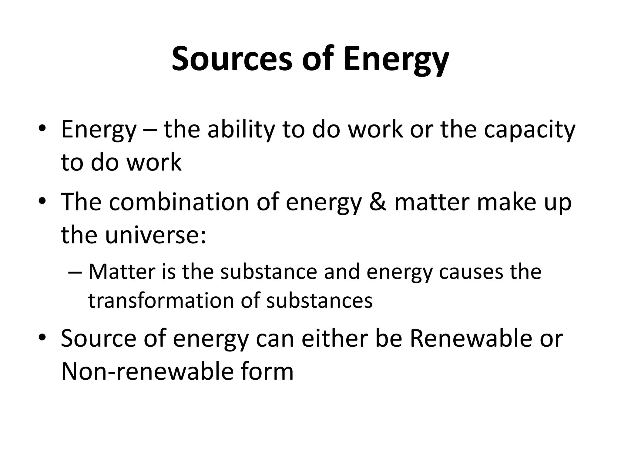 Chapter 10 – energy sources, work and power | PPT