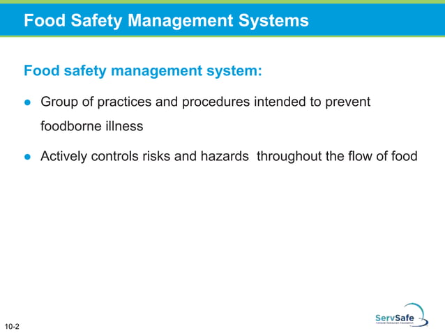 chapter 10 food safety management system.pptx | Infectious Diseases ...