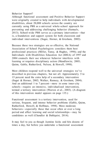 Chapter 10 Functional Assessment and Positive Behavior Support | DOCX ...