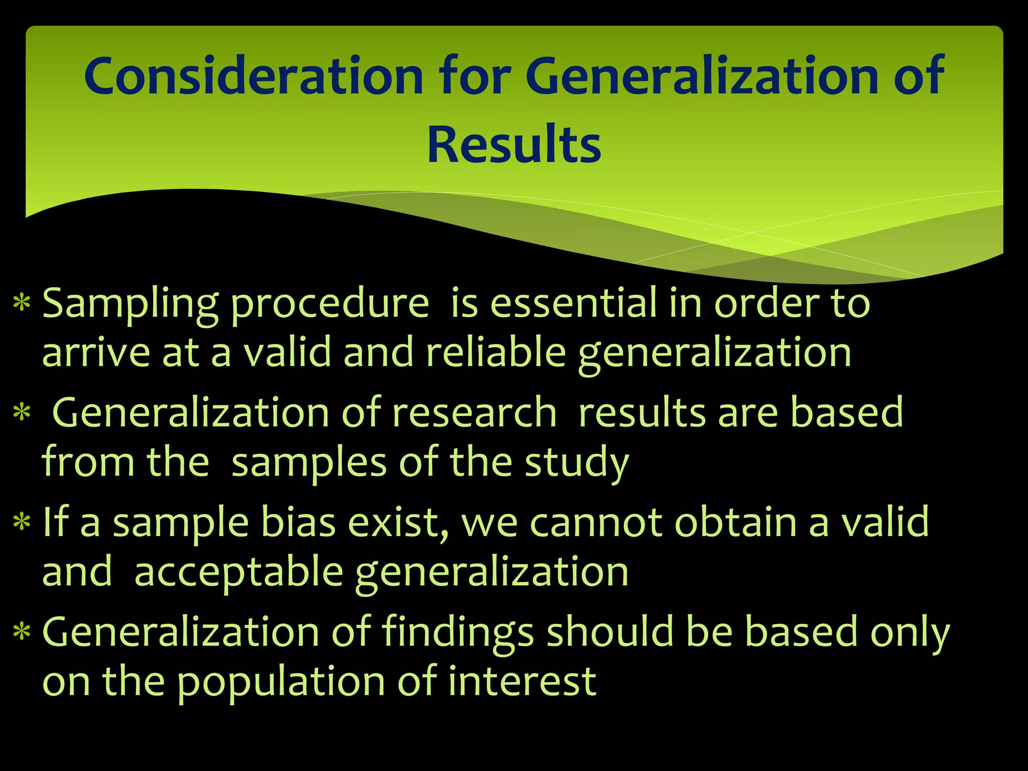 Chapter 10 generalization and Interpretation of Results BY; RAFAEL ...