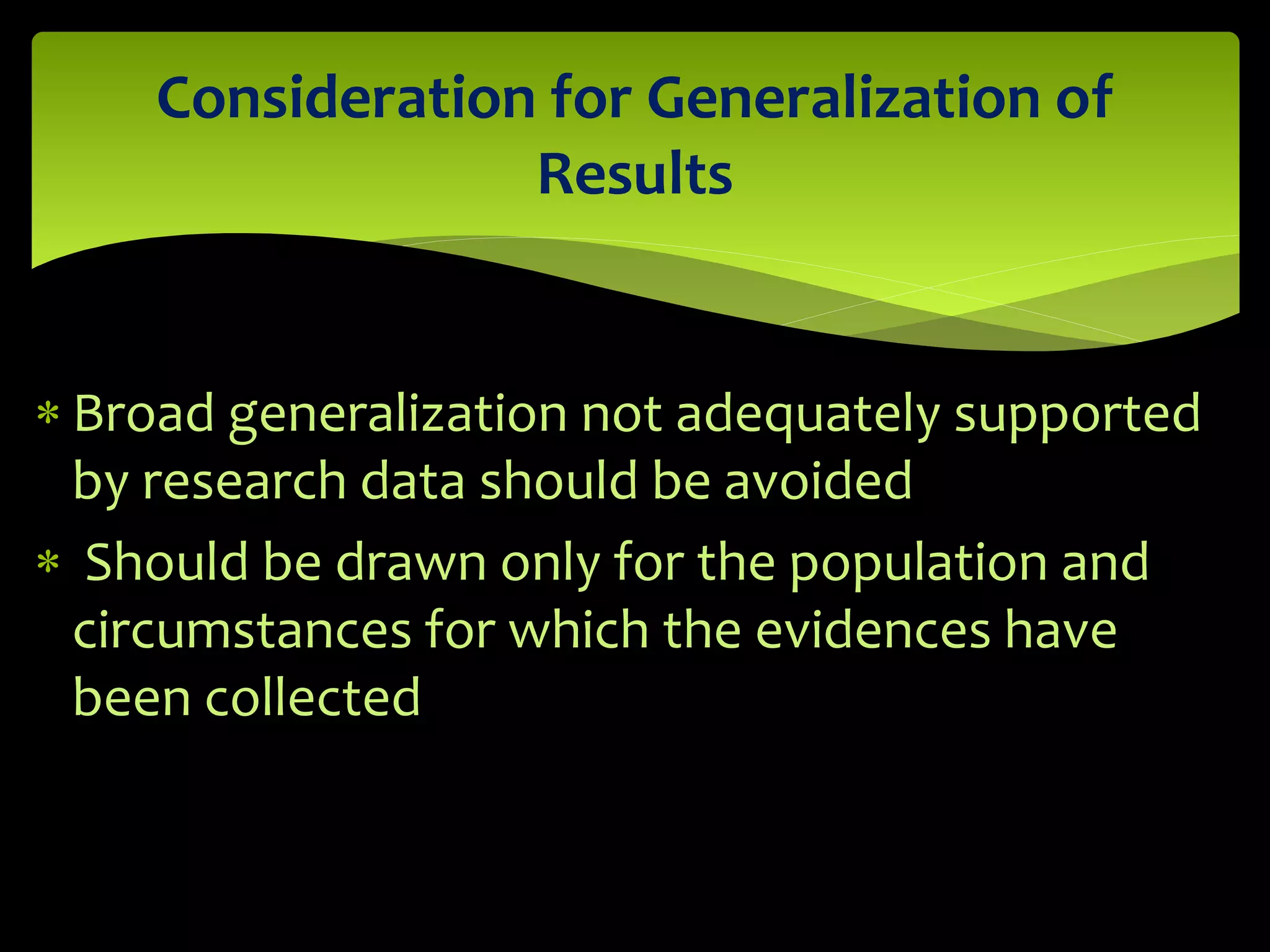 Chapter 10 generalization and Interpretation of Results BY; RAFAEL ...