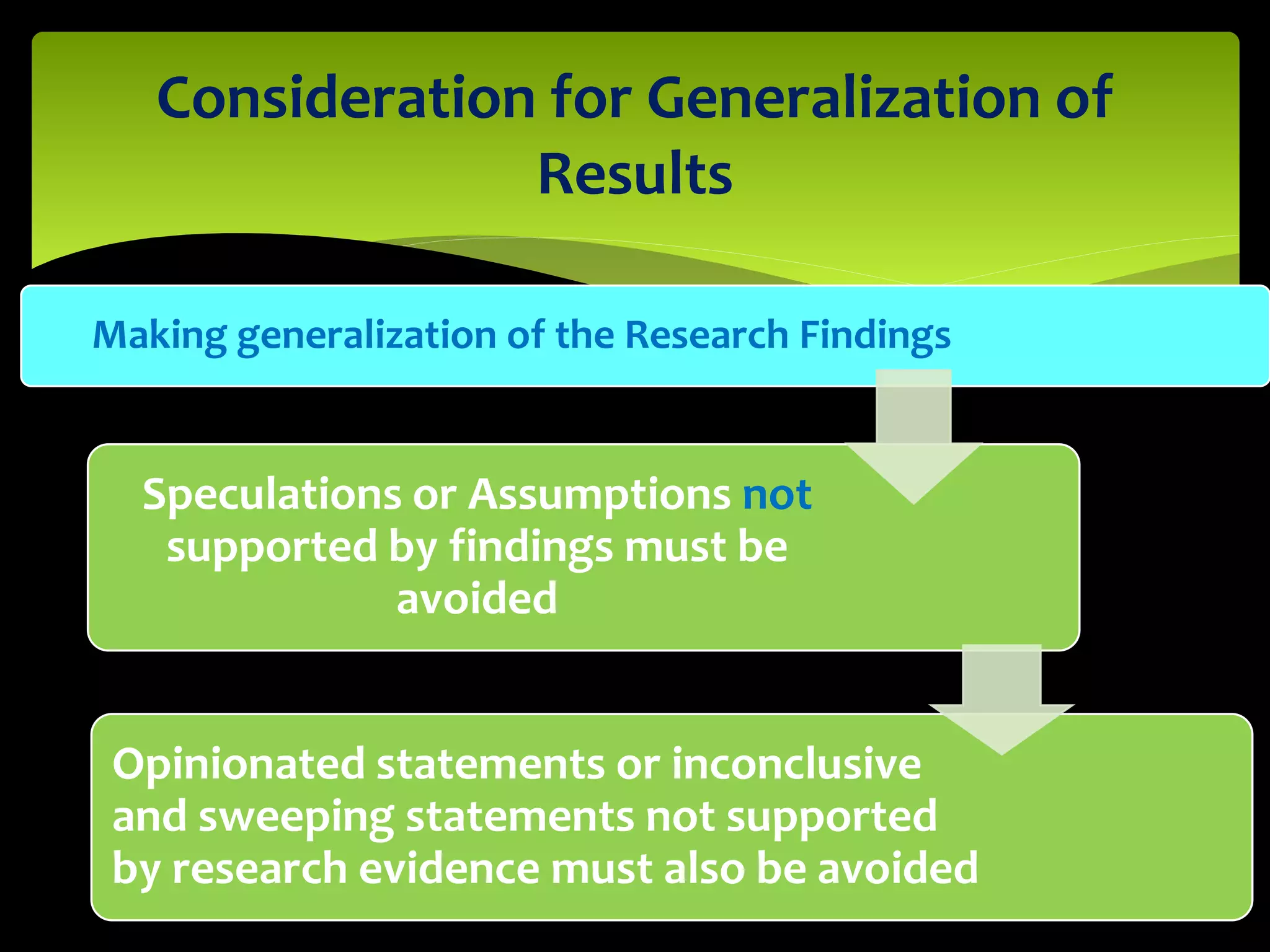 Chapter 10 generalization and Interpretation of Results BY; RAFAEL ...