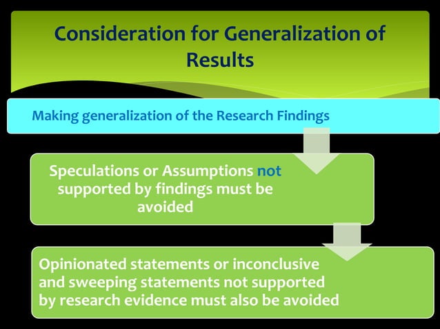 Chapter 10 generalization and Interpretation of Results BY; RAFAEL ...