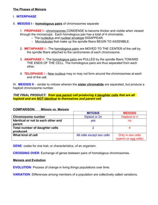 Cell Division Notes | DOC