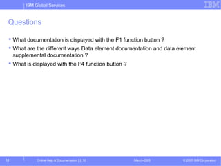 Chapter 10 online help & documentation1 | PPT | Information Services ...