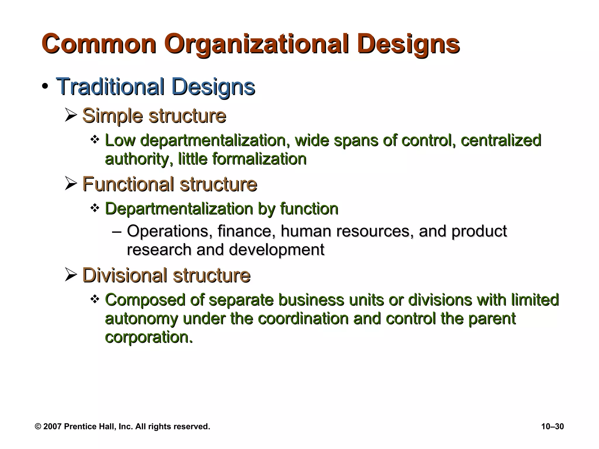 Chapter 10 Organizational Structure And Design Ppt10 | PPT