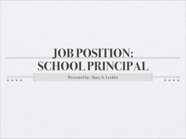 School Principal: Job Description | ZIP