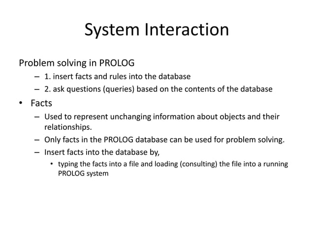 Prolog Artificial Intelligence Introduction Pptx Databases Computer Software And