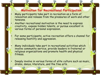 Chapter10recreationandleisure | PPTX