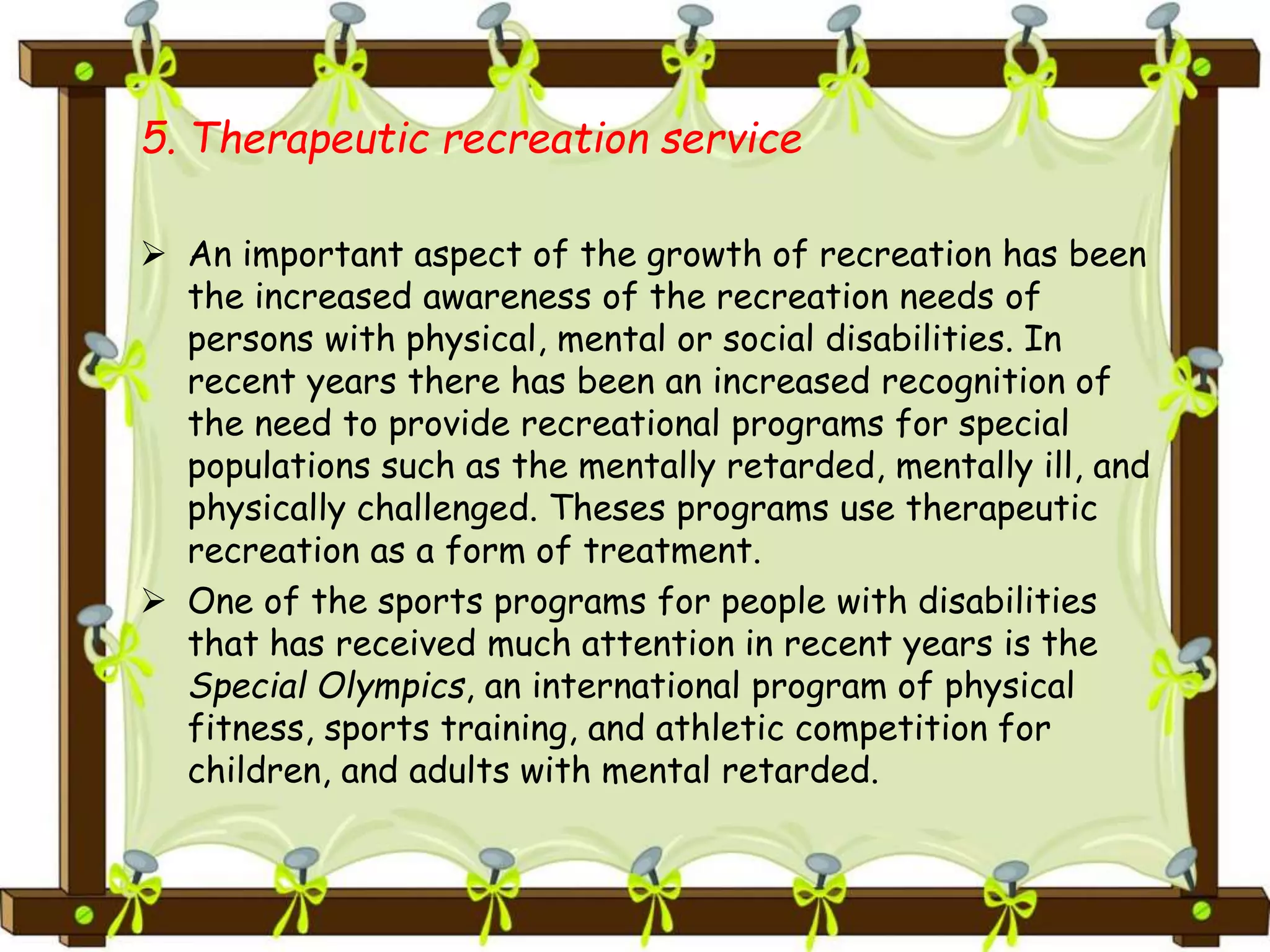Principles of Tourism Chapter 10 (recreation and leisure) | PPTX