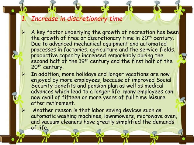 Principles of Tourism Chapter 10 (recreation and leisure) | PPTX