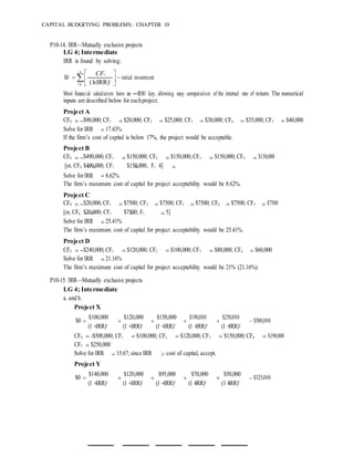 Managerial Finance Chapter 10 solutions by Gitman 14 Edition | DOCX
