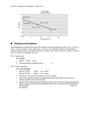 Managerial Finance Chapter 10 solutions by Gitman 14 Edition | DOCX