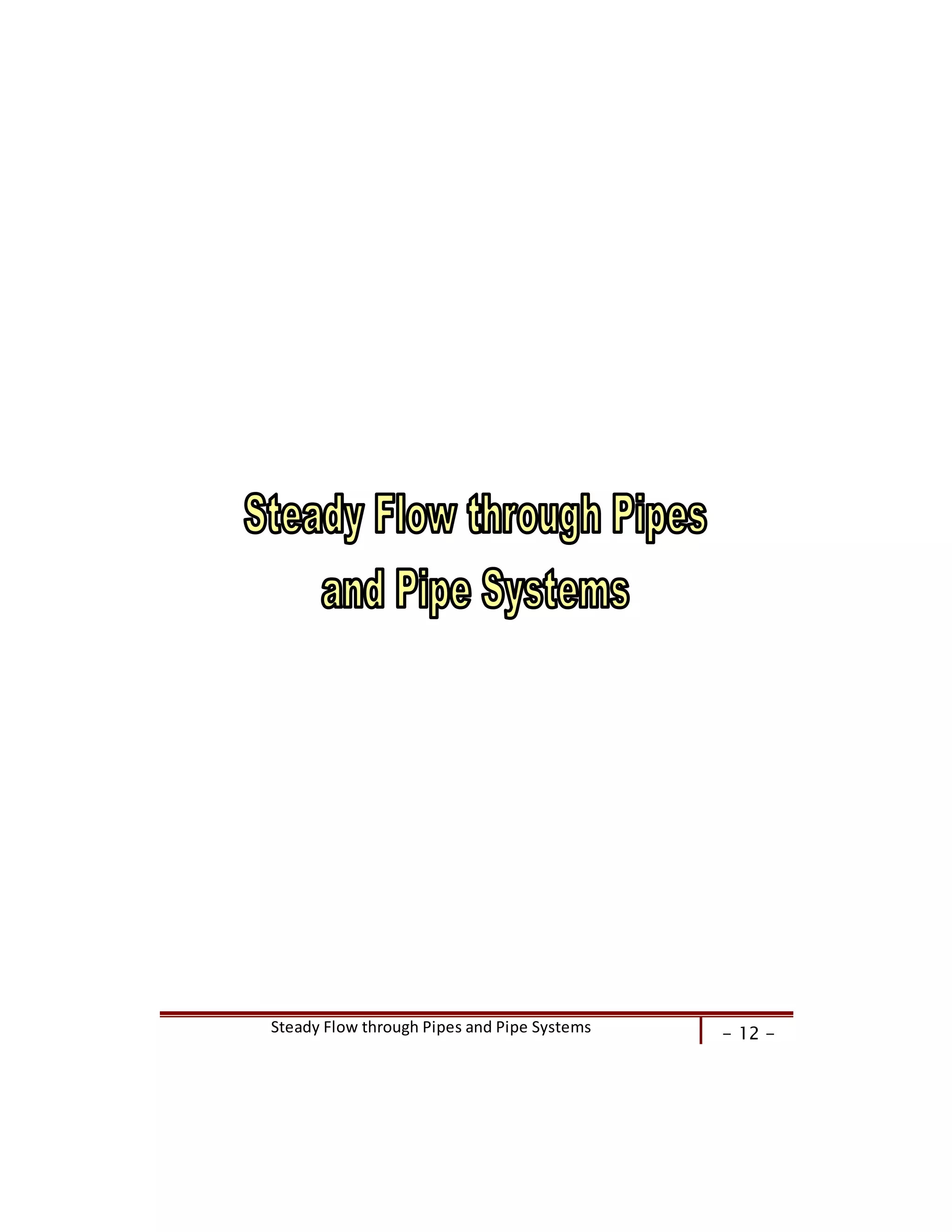 Steady Flow through Pipes | DOC