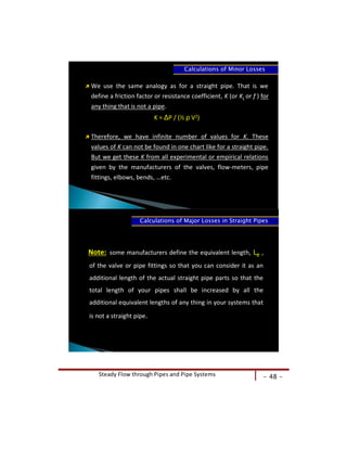 Steady Flow through Pipes | DOC