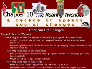 Chapter 10 the roaring twenties— a decade | PPT