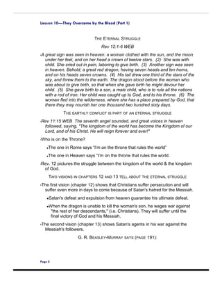 Chapter 10 they overcame by the blood (part 1) | PDF