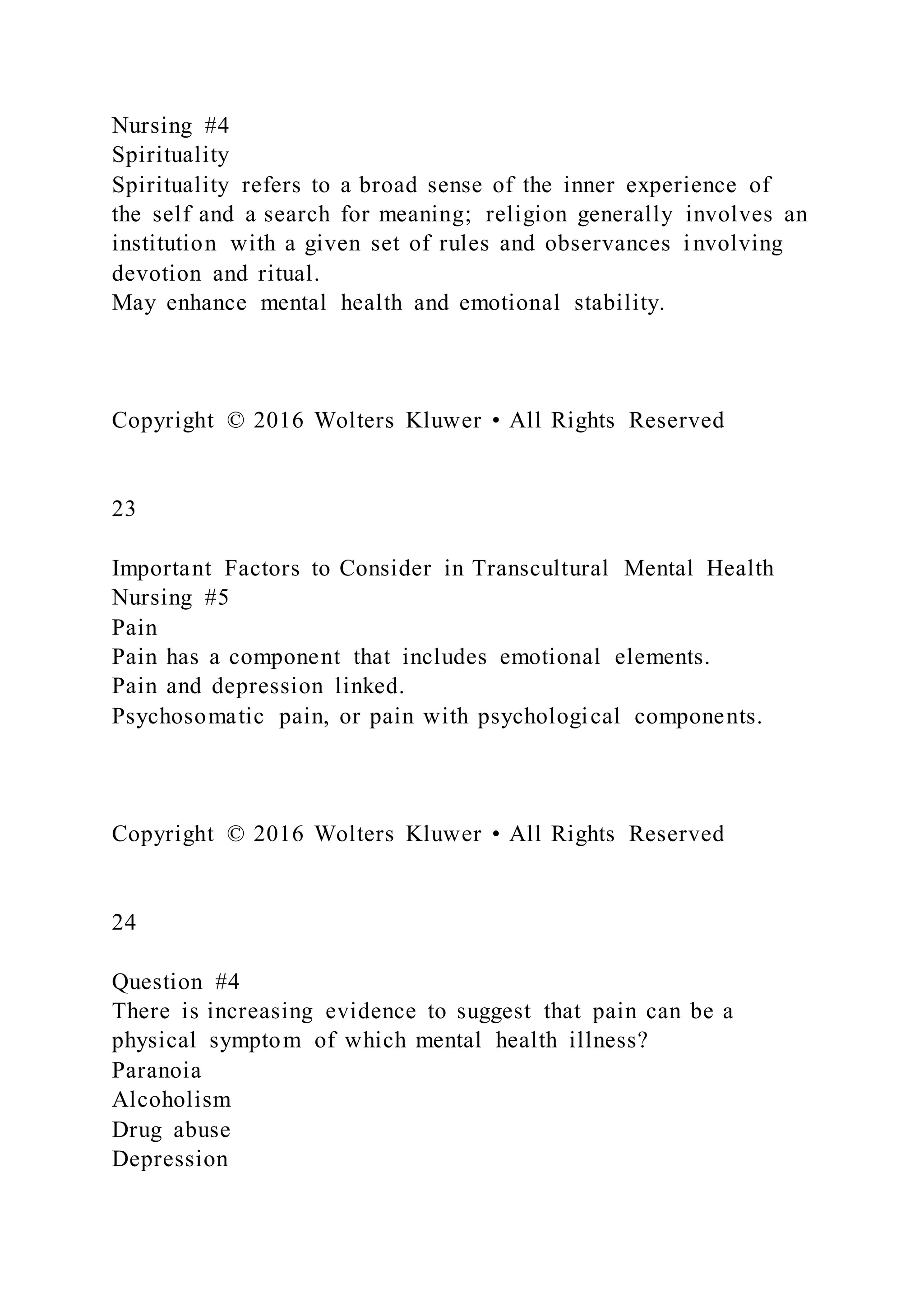 Chapter 10 Transcultural Perspectivesin Mental Health Nur | DOCX