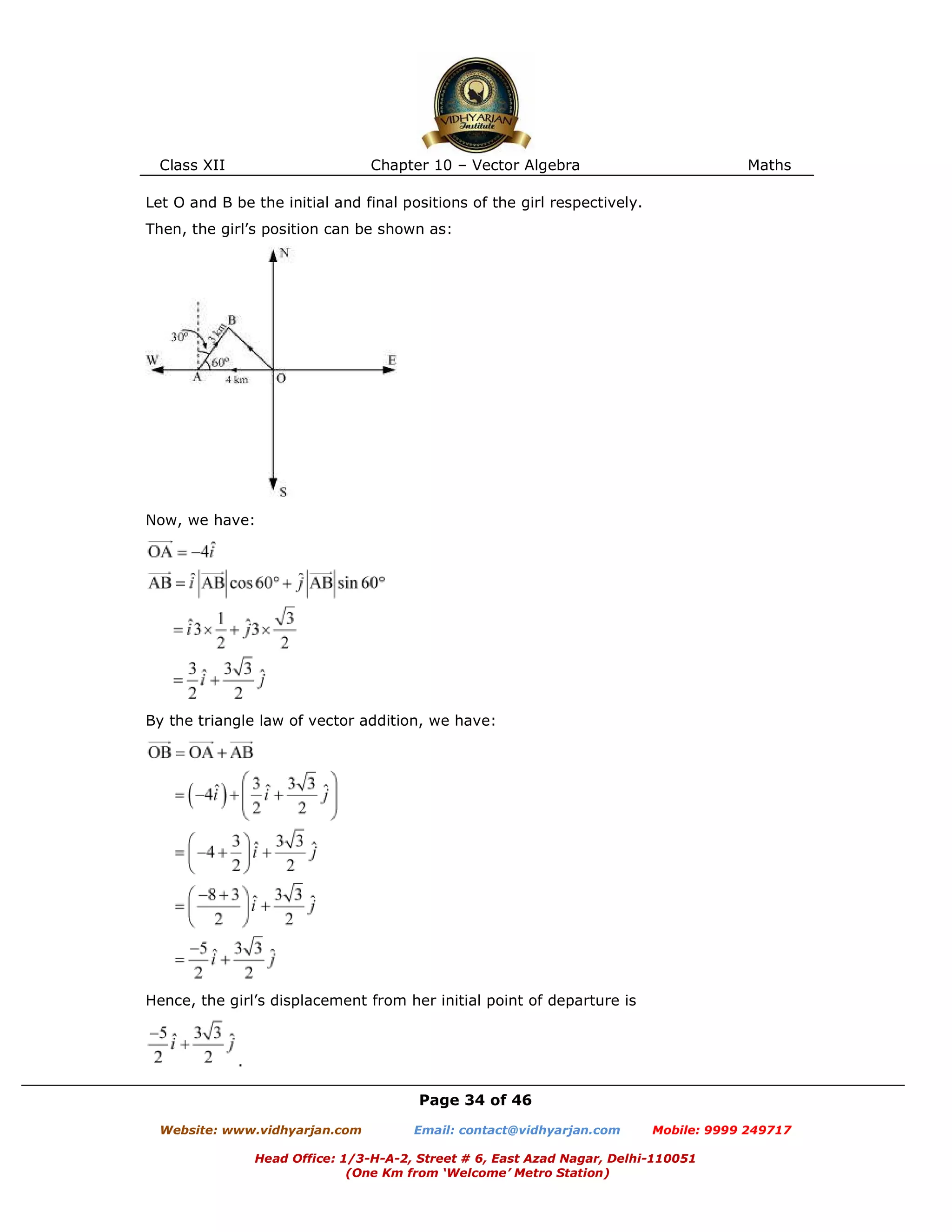 Chapter 10 vector_algebra | PDF