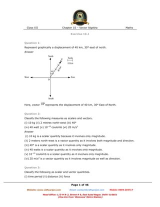 Chapter 10 vector_algebra | PDF