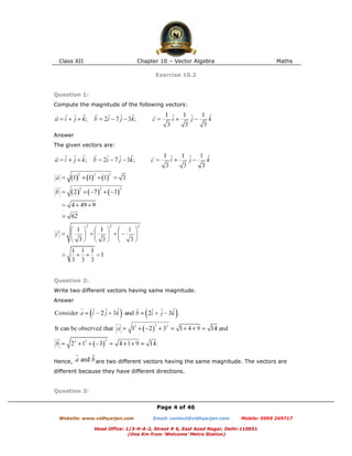 Chapter 10 vector_algebra | PDF