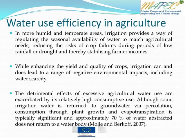 Chapter 10 water efficiency | PPTX | Agriculture | Industries