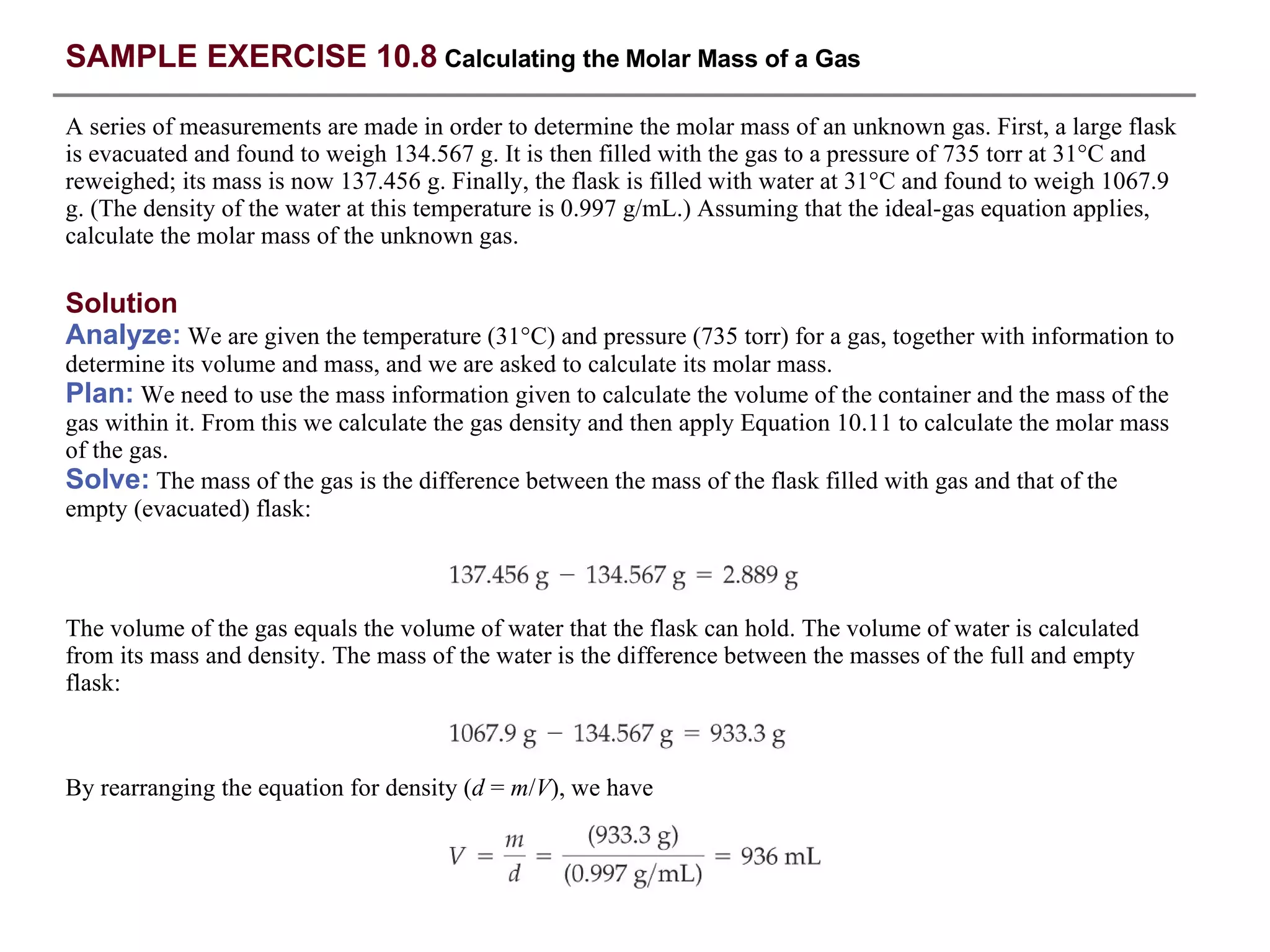 Gases Worked Examples | PPT | Chemistry | Science