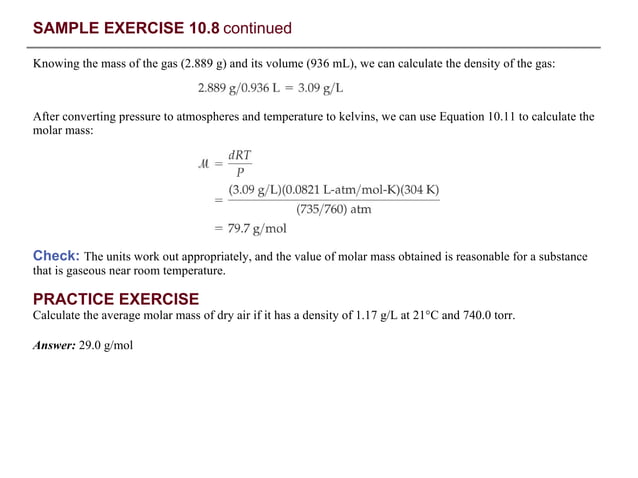 Gases Worked Examples | PPT