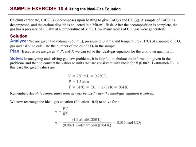 Gases Worked Examples | PPT