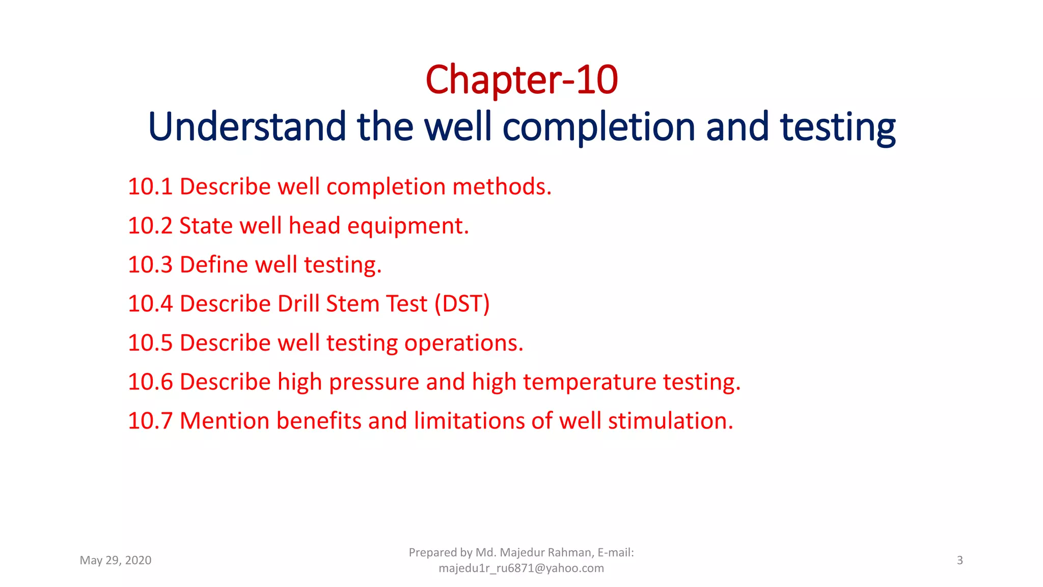 Well completion and testing | PPTX