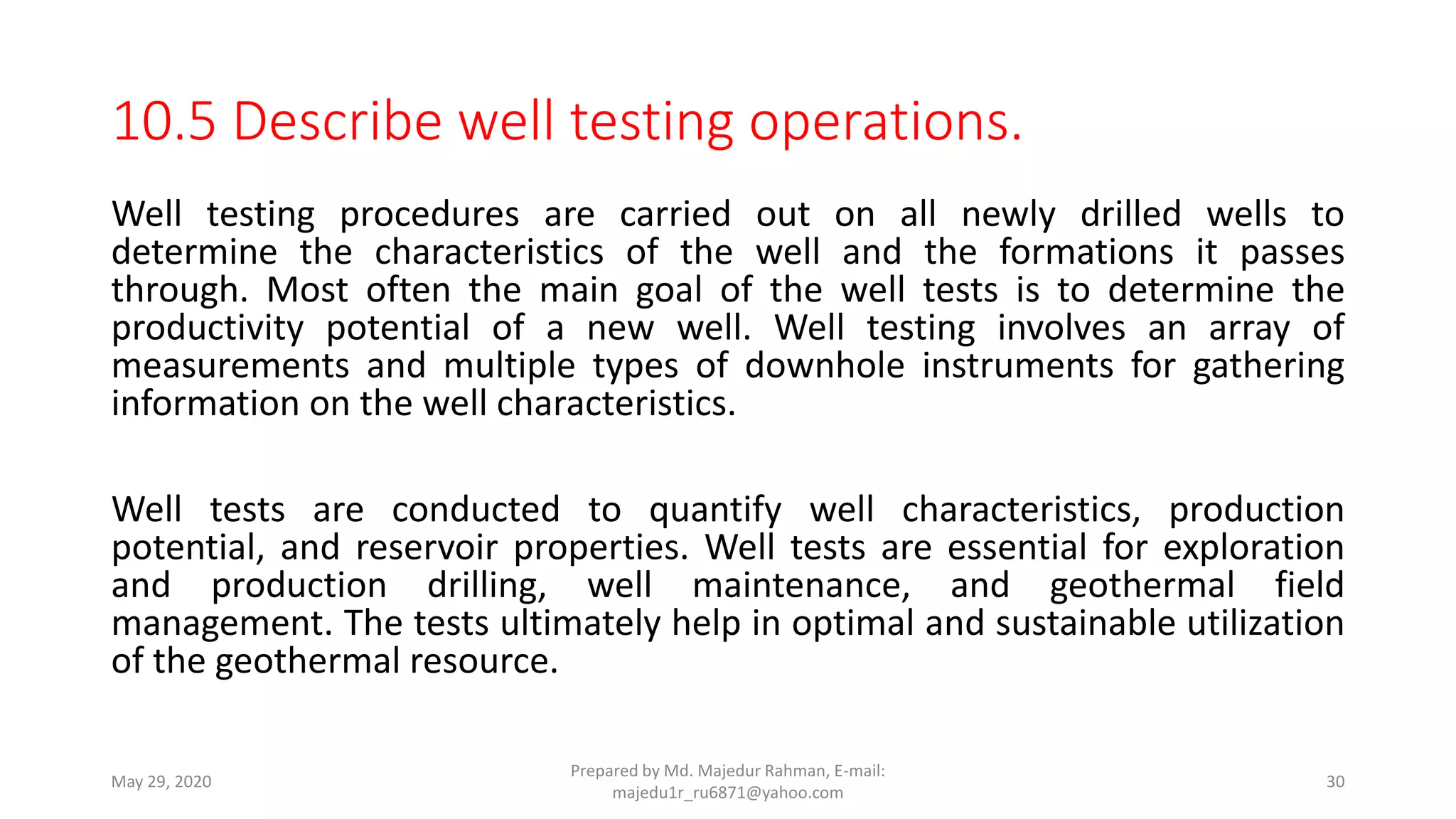 Well completion and testing | PPTX