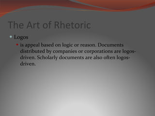 Ethos, Pathos, and Logos | PPT