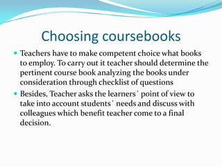 Chapter 11 - Using coursebooks | PPTX
